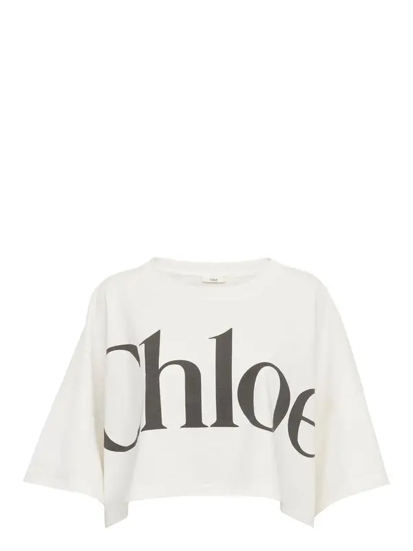 Chloé Logo Jersey T-shirt - White