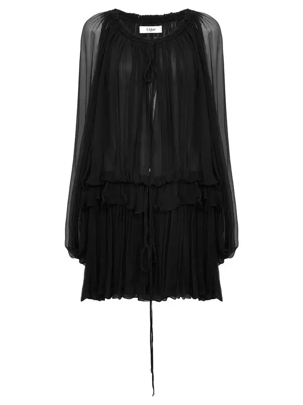 Chloé Mini Cape Dress - Black