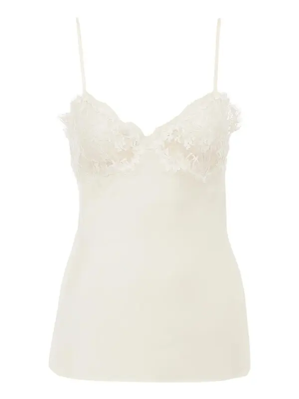 Chloé Camisole Top With Lace - Eden White