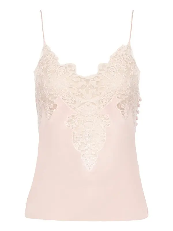 Chloé Camisole Top With Lace Details - Rose Dust