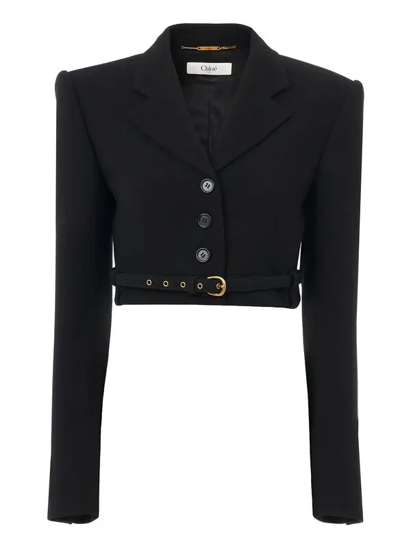 Chloé Cropped Spencer Jacket - Black