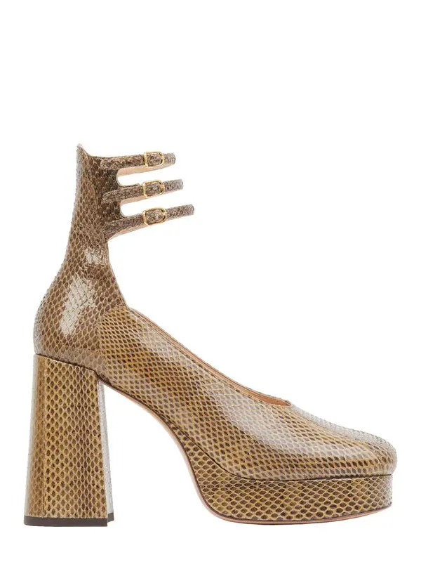 Chloé Loti Platform Pump - Pale Khaki