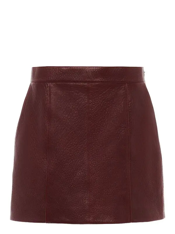 Chloé Straight Mini Leather Skirt - Full Violine