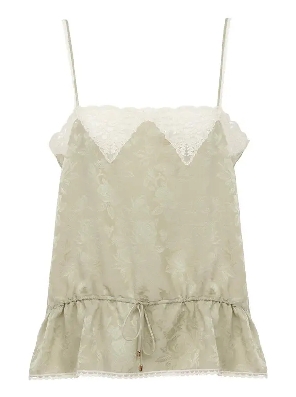 Chloé Drawstring Camisole Top - Clear Green