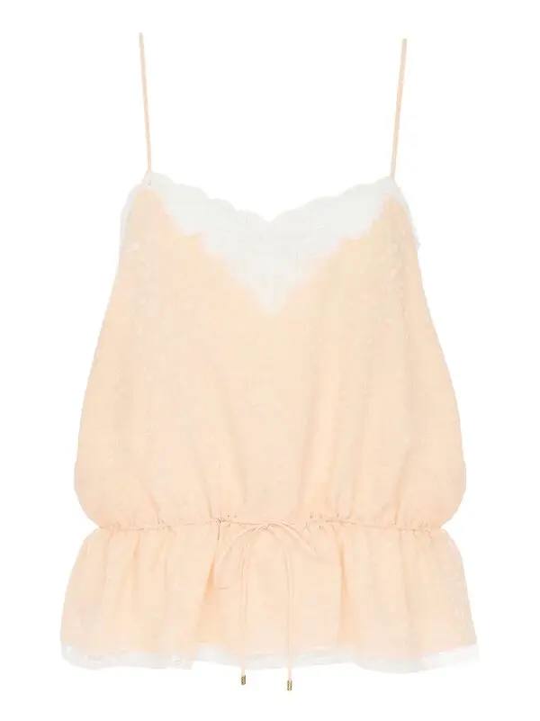 Chloé Jacquard & Lace Camisole Top - Delicate Pink