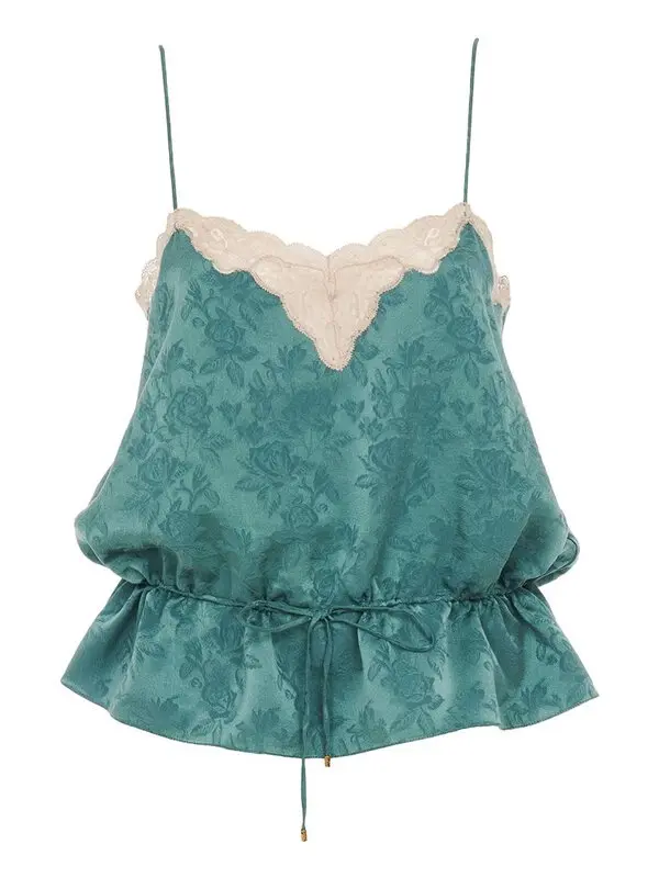 Chloé Drawstring Camisole Top - Nearly Green