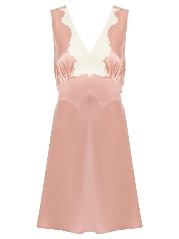 Chloé Sleeveless Mini Dress With Lace - Woodrose