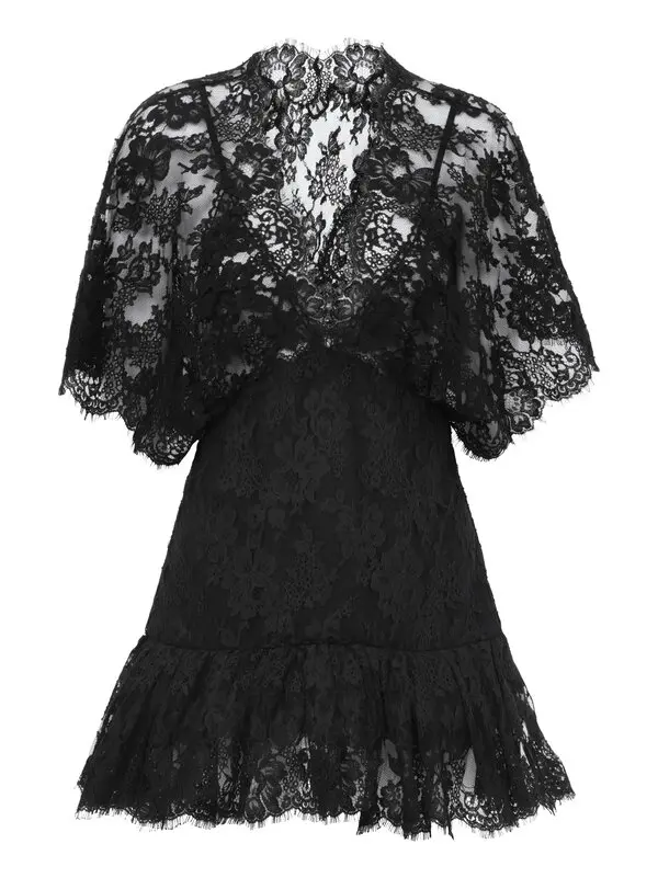 Chloé Fitted Lace Top - Black