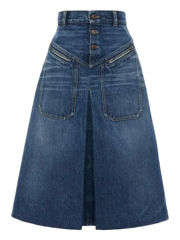 Chloé Knee-length Denim Skirt - Hazy Blue