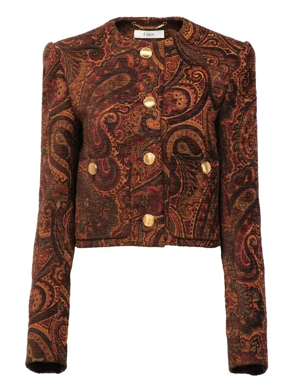 Chloé Boxy Tapestry Jacquard Jacket - Multicolor Red