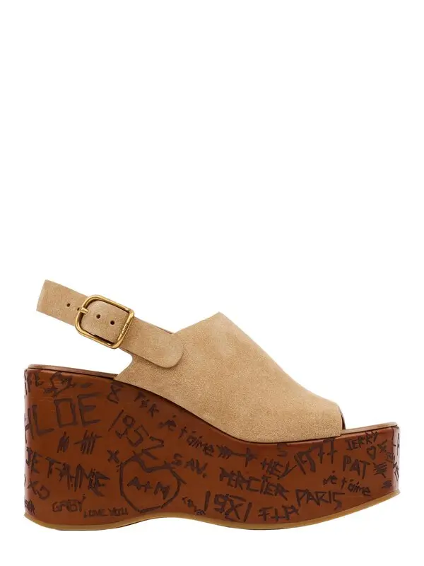 Chloé Maxime Wedge Sandals - Desert Sand