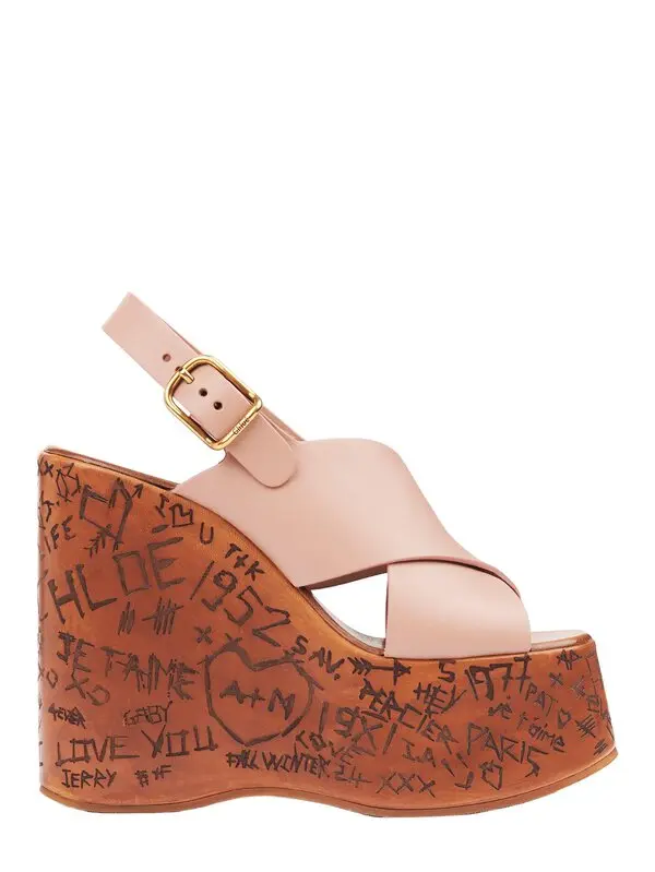 Chloé Maxime Wedge Sandal - Blush Pink