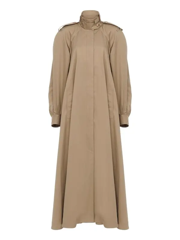 Chloé Long Gabardine Trench Coat - Soften Brown