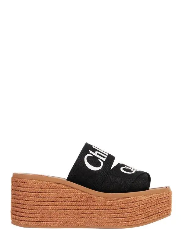 Chloé Woody Espadrille Wedge Sandal - Black