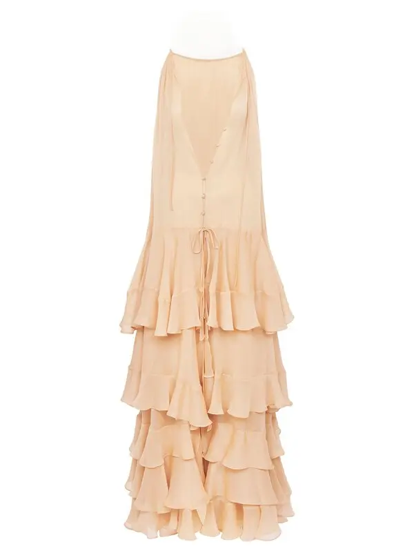 Chloé Georgette Maxi Dress - Creamy Beige