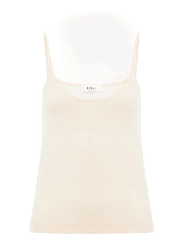 Chloé Thin-strap Wool Knit Tank Top - Sorbet Yellow