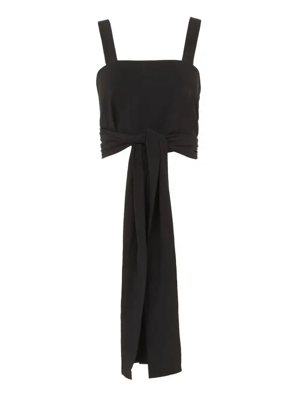 Chloé Cropped Front-tie Tank Top - Black