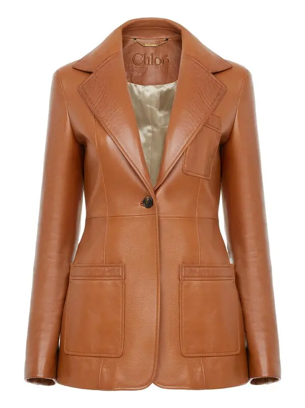 Chloé Tailored Leather Jacket - Ochre Delight