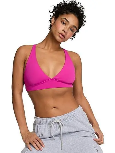 Pink Relay™ Criss-cross Plunge Sports Bra - Pink