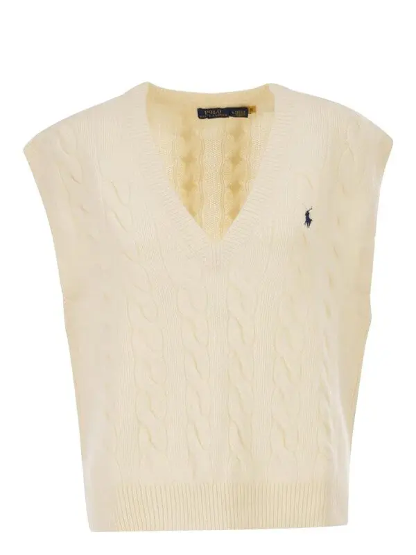 Ralph Lauren Cable-knit Wool And Cashmere Vest - Beige