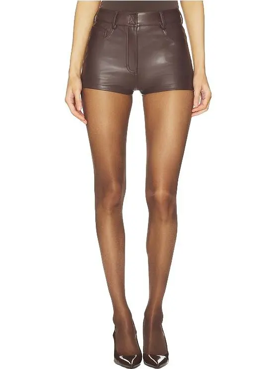 Norma Kamali High Waist Short - Chocolate