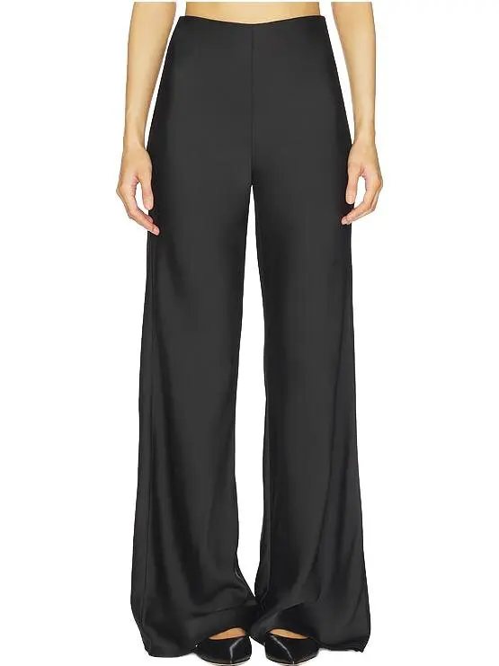 ELODIE THE LABEL Dayna Satin Pants - Black