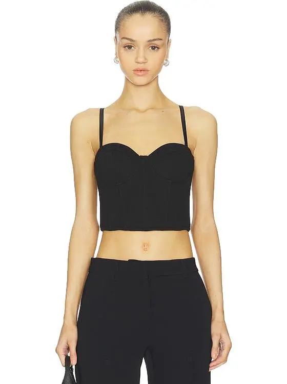 Fleur Du Mal Terry Cropped Hamptons Top - Black