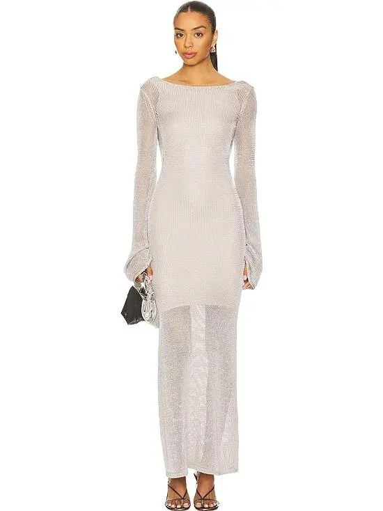 TYLER MCGILLIVARY Estelle Knit Dress - Silver