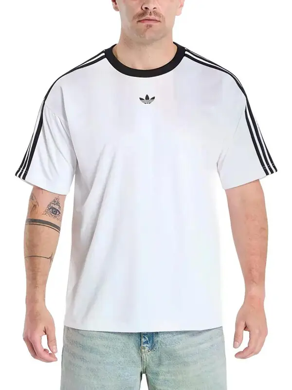 Adidas Jacquard Three-stripe Logo T-shirt - White