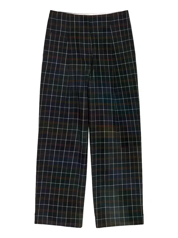 Bimba Y Lola Pleated Checked Trousers - Blue