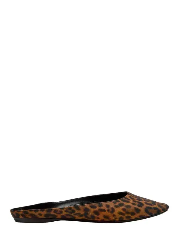 Saint Laurent Leopard Lido Ballerina - Brown
