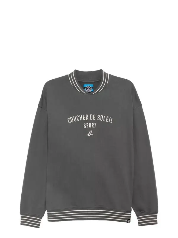 AGNES B. Slogan-embroidered Sweatshirt - Grey