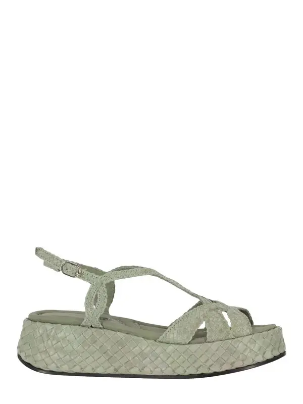 LA ROSE Maui Platform Sandals - Green