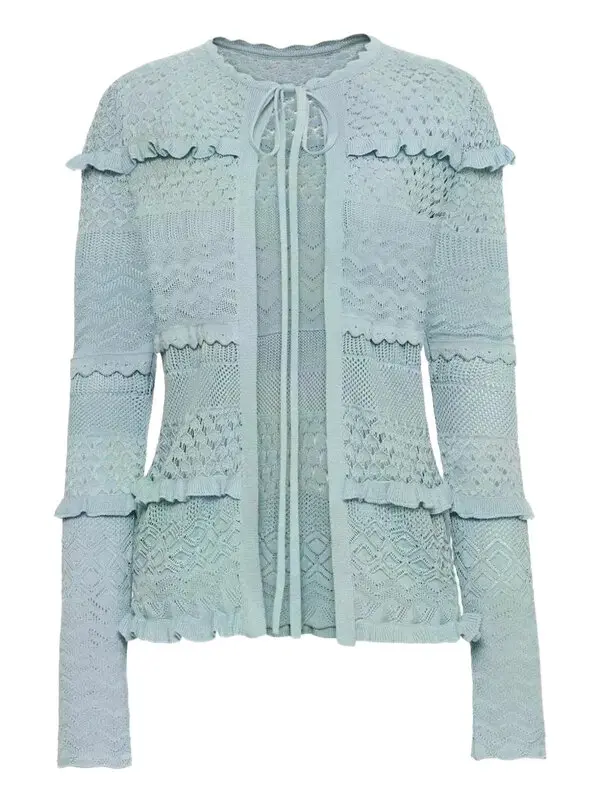 Oscar De La Renta Scallop-trim Cardigan - Blue