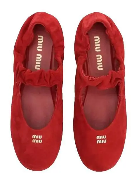 Miu Miu Ballerine Camoscio - Rubino