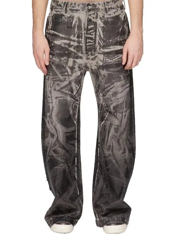 Rick Owens Geth Jeans - Black Washed Foil