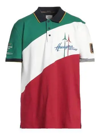 AERONAUTICA MILITARE Pagani Huayra Tricolore Polo Shirt Brick Size Cotton, Elastane - Red