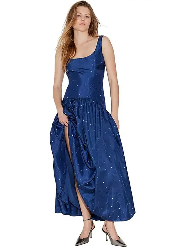 HUTCH The Ridge Embellished Maxi Dress - Navy