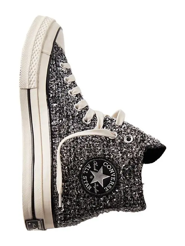 CONVERSE Chuck 70 Metallic Tweed High-top Sneakers - Black/silver/egret