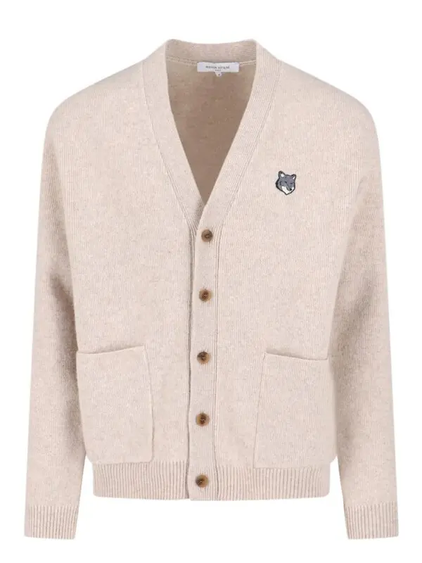 Maison Kitsuné Fox Head Cardigan - Beige