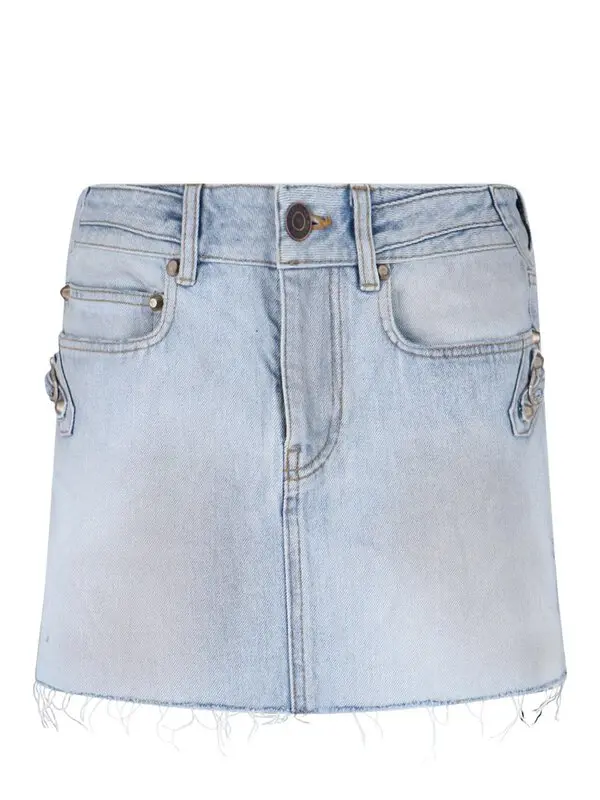 Balenciaga Le City Denim Mini Skirt - Light Blue