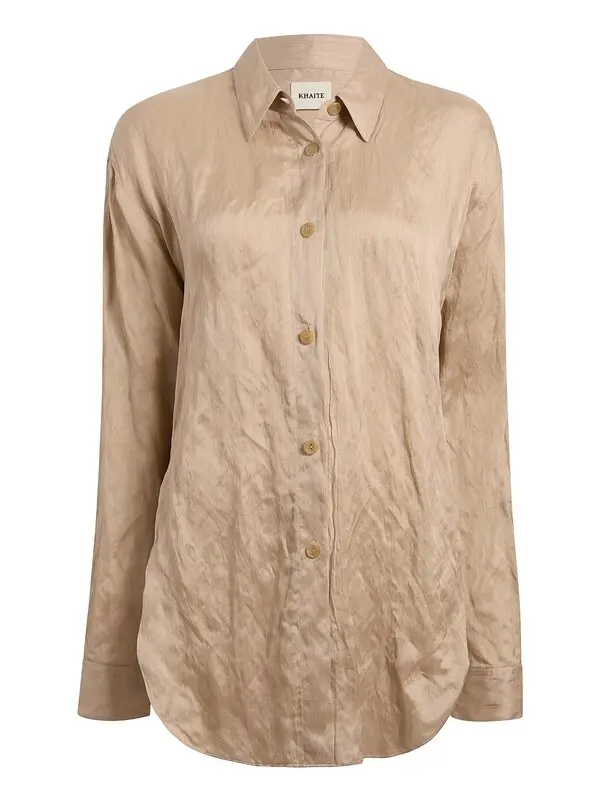 Khaite Goya Button-up Top - Tea Stain