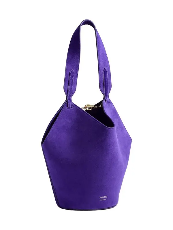 Khaite Mini Lotus Suede Tote - Amethyst