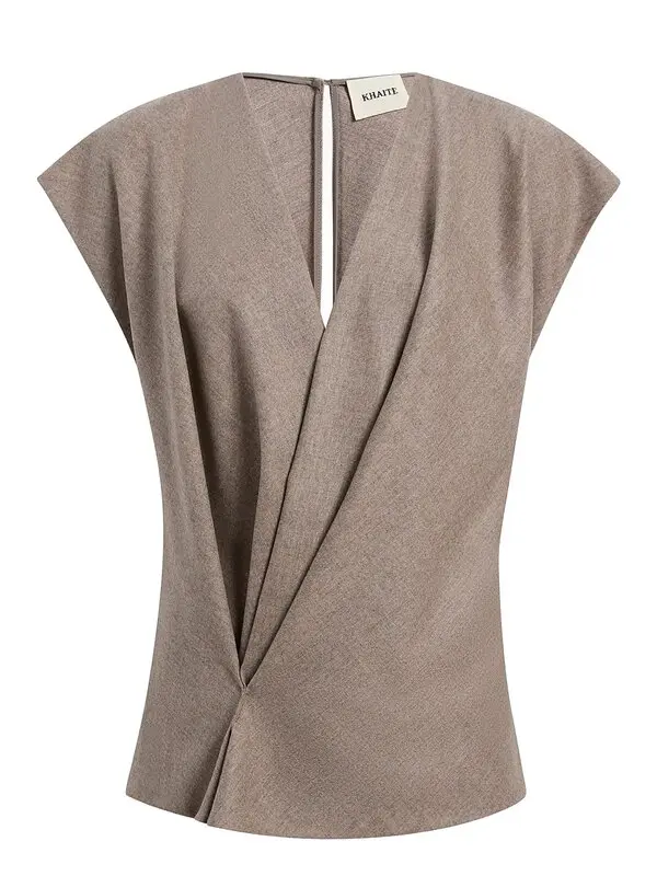 Khaite Wrap Top - Sepia