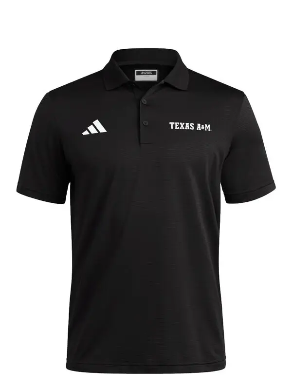 Adidas Texas A&m Aggies Coaches Ottoman Polo - Black / White
