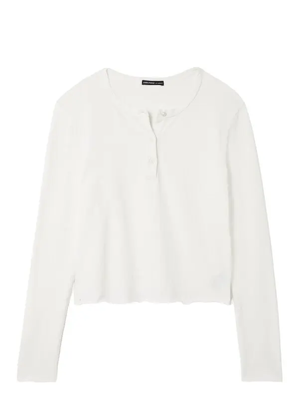 JAMES PERSE Cotton-jersey Henley Top - White