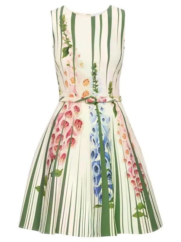 Oscar De La Renta Foxglove Belted Dress - Neutrals