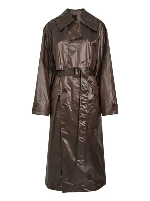 LEMAIRE Belted Coated Cotton-blend Trench Coat - Dark Red
