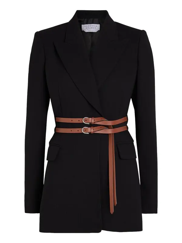 Gabriela Hearst Daniel Belted Wool Blazer - Black