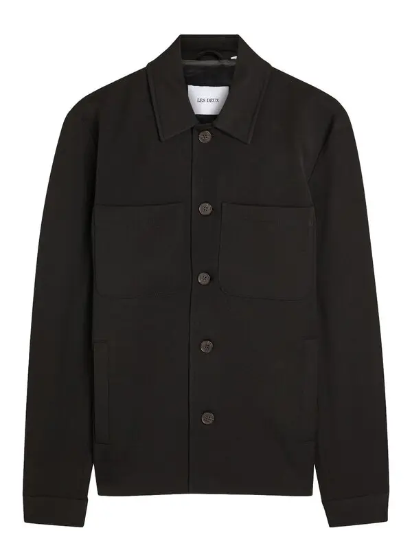 LES DEUX Marseille Hybrid Woven Overshirt - Black